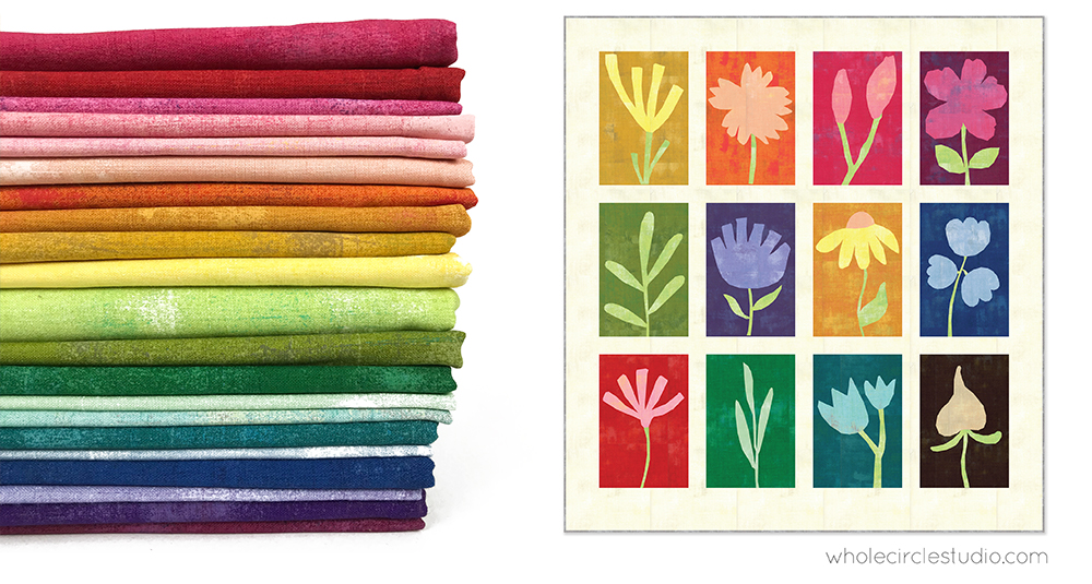 behind the scenes: Botanical Beauties quilt - whole circle studio