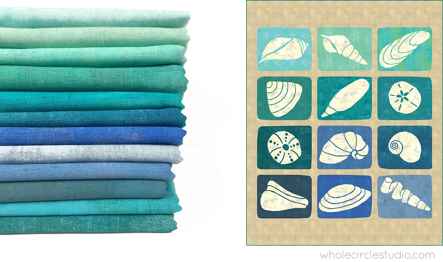 behind the scenes: Shoreline Shells quilt - whole circle studio