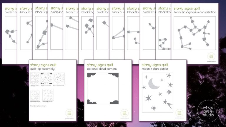 Join the Starry Signs 2025 Quilt Sew Along: A Celestial BOM Adventure - whole circle studio