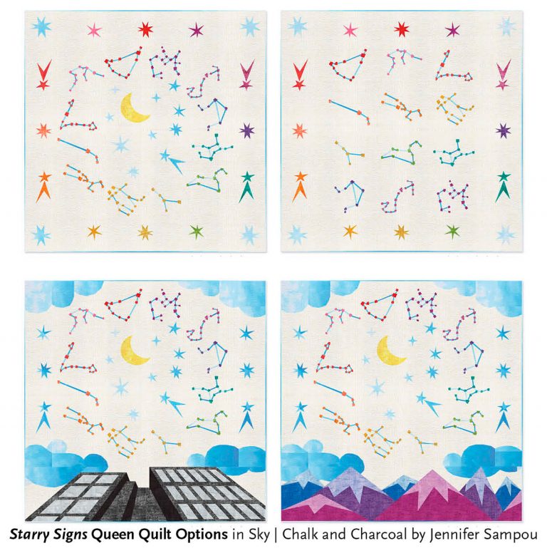 The Ultimate Fabric Inspiration Guide to the Starry Signs Block of the Month - whole circle studio